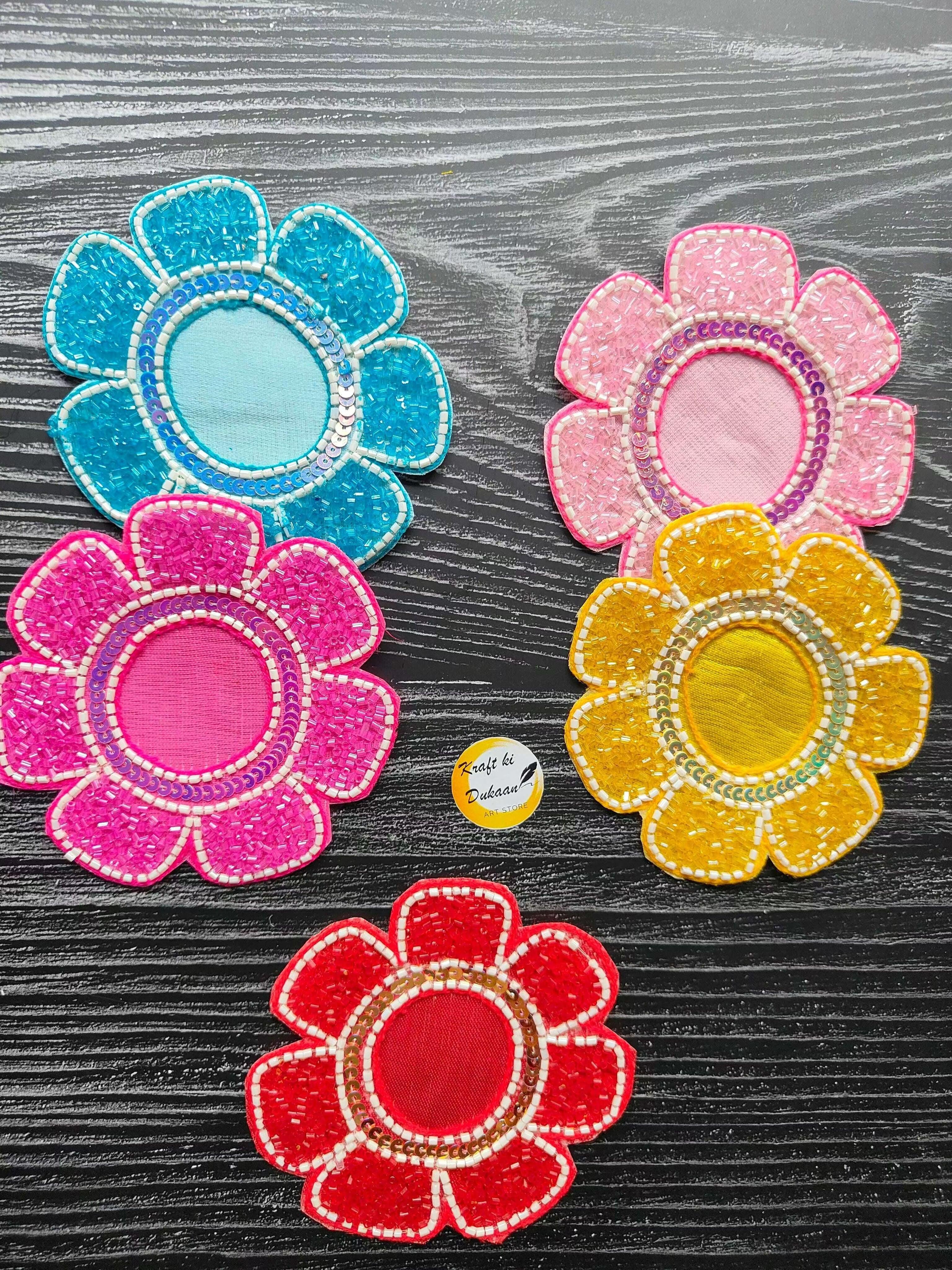 Vibrant Decorative Flower Patches for Creative Projects | Kraft ki Dukaan