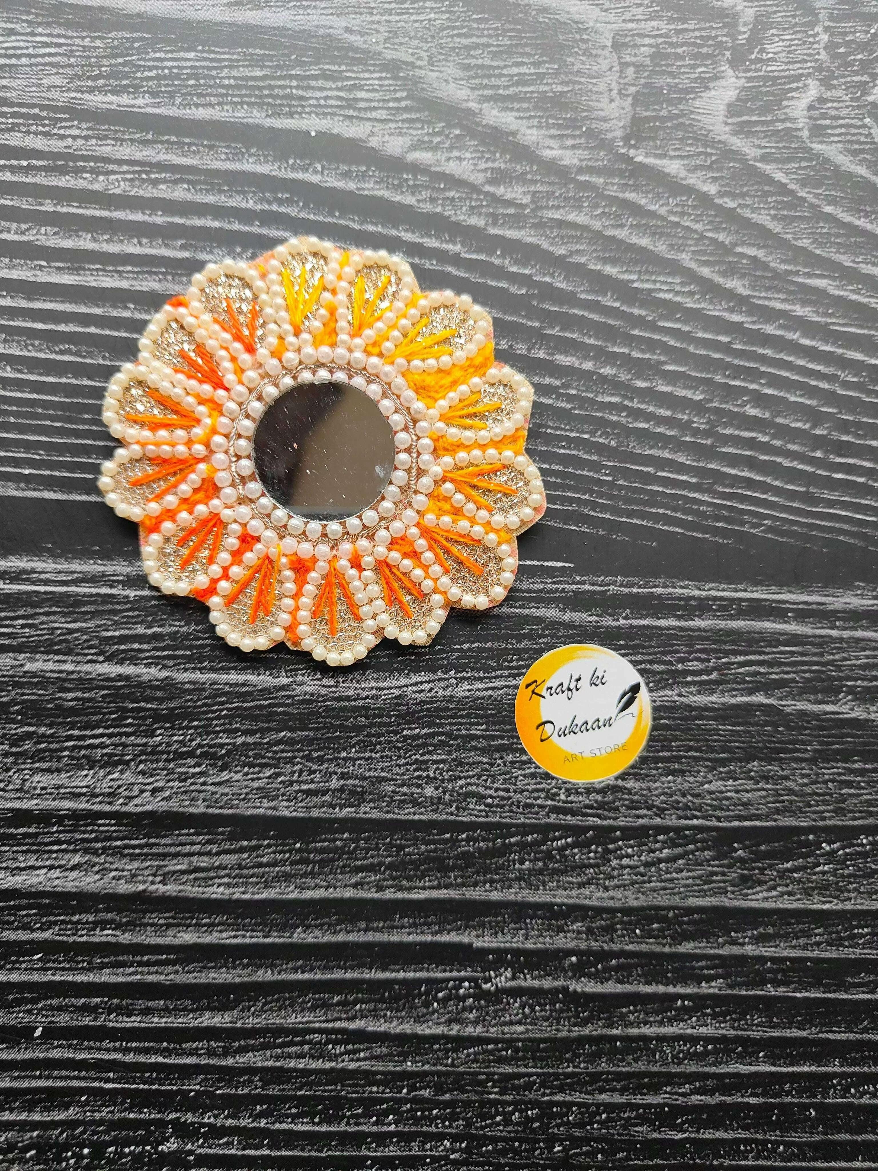 Vibrant Decorative Mirror Patch for Craft Projects | Kraft ki Dukaan